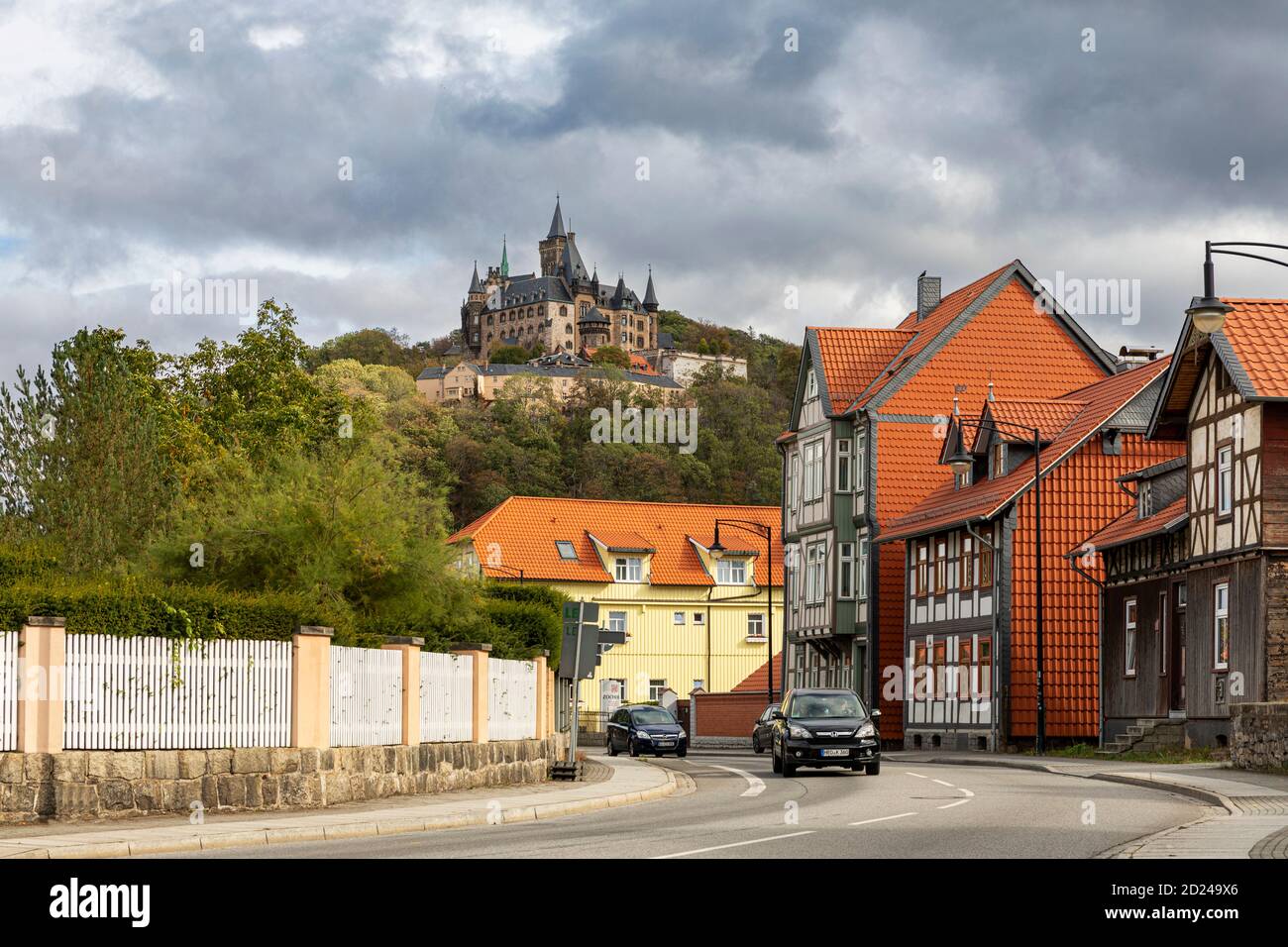 Wernigerode castle is a prominent landmark of medieval German town in ...