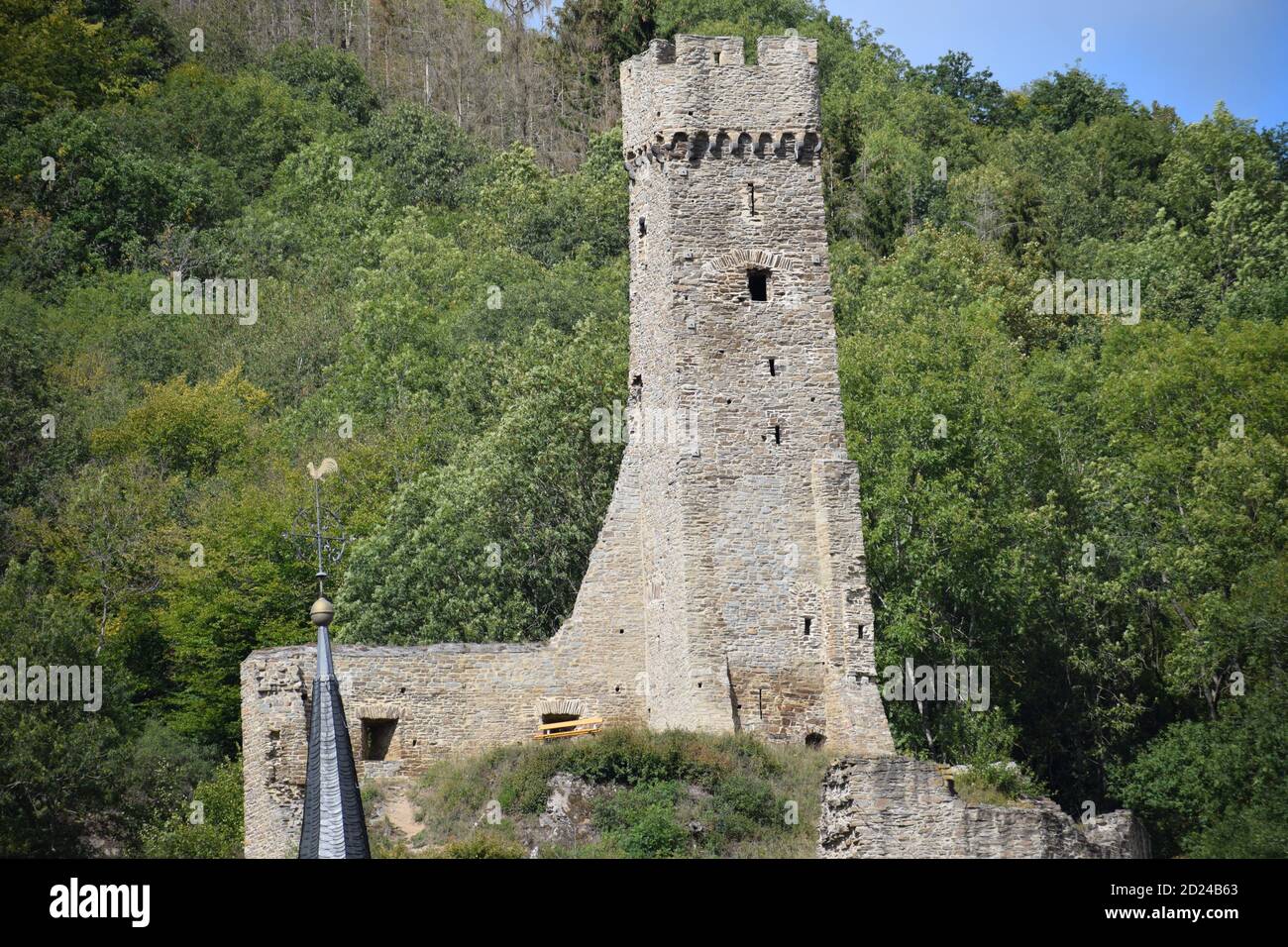 castle ruins above Monreal Stock Photo - Alamy