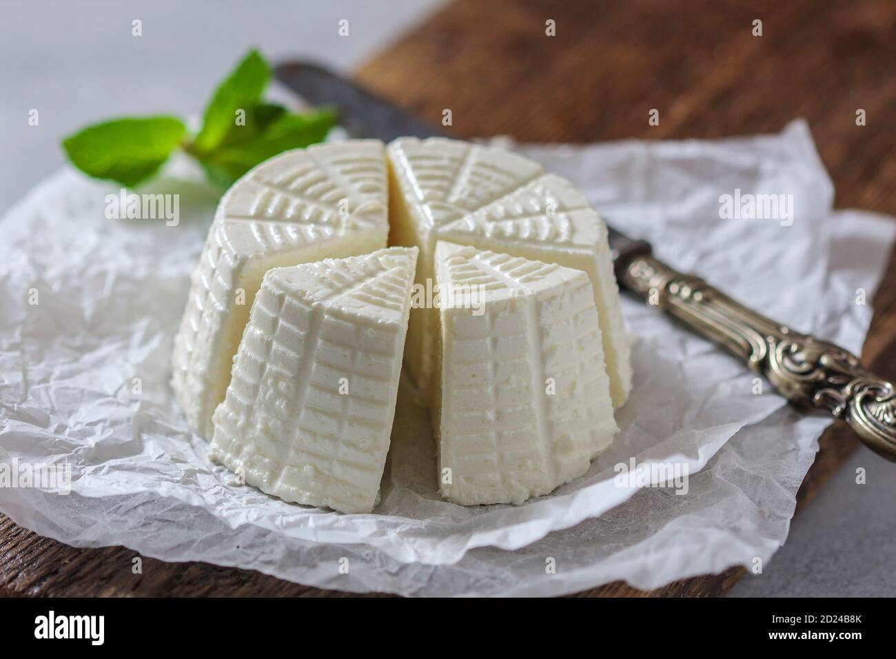 Homemade Fresh Feta Cheese Stock Photo - Alamy