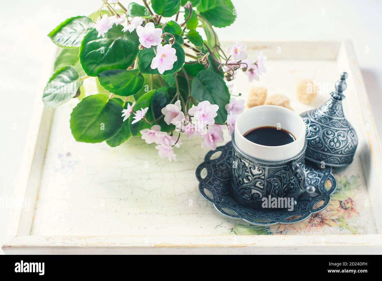 Traditional Turkish coffee. Coffee in the oriental style vintage Stock ...