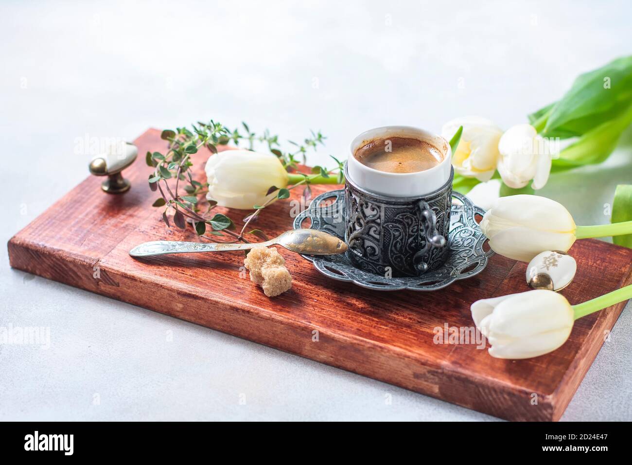 Traditional Turkish coffee. Coffee in the oriental style vintage Stock ...