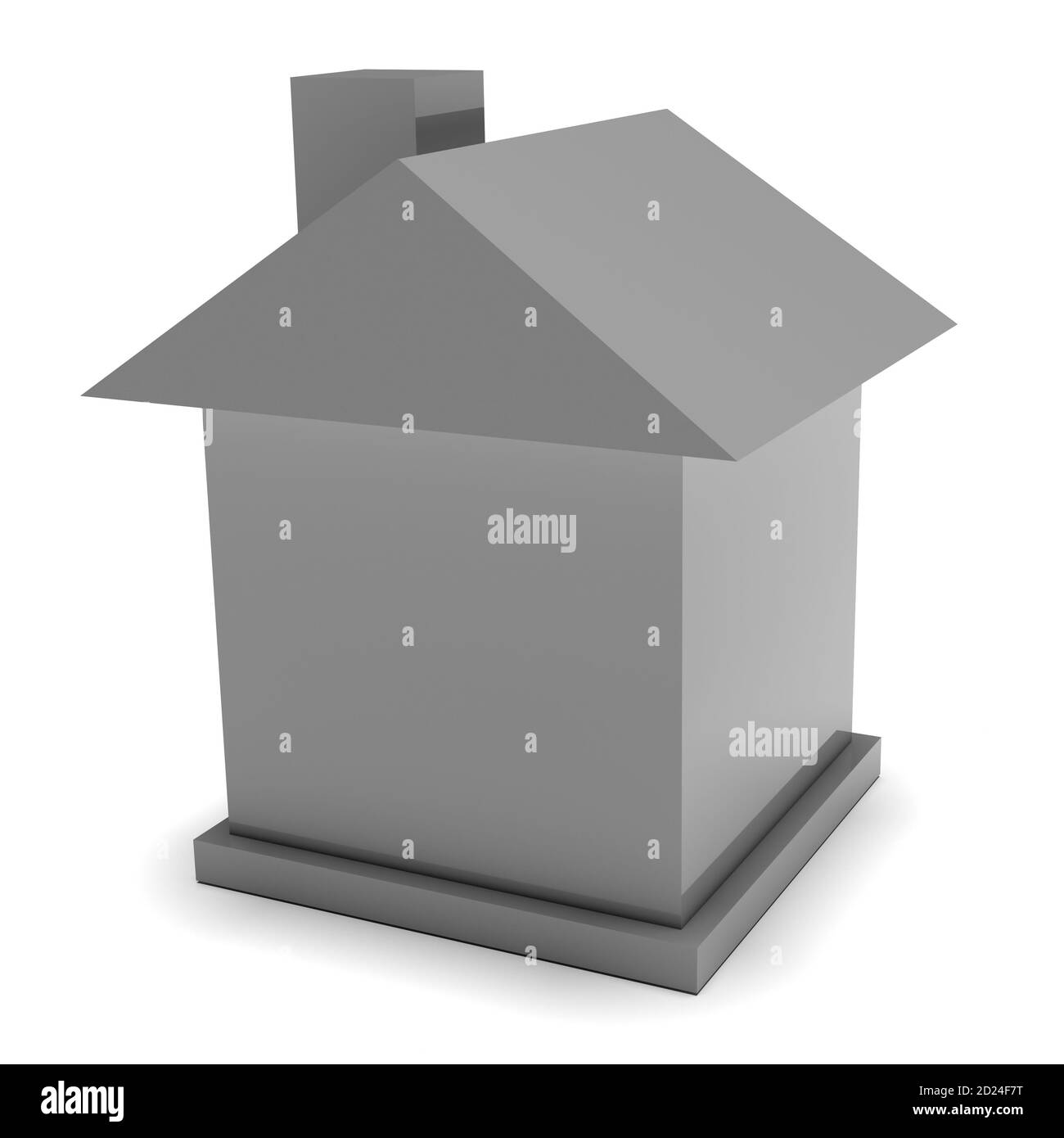 Very simple grey house isolated on white. 3d rendering Stock Photo - Alamy