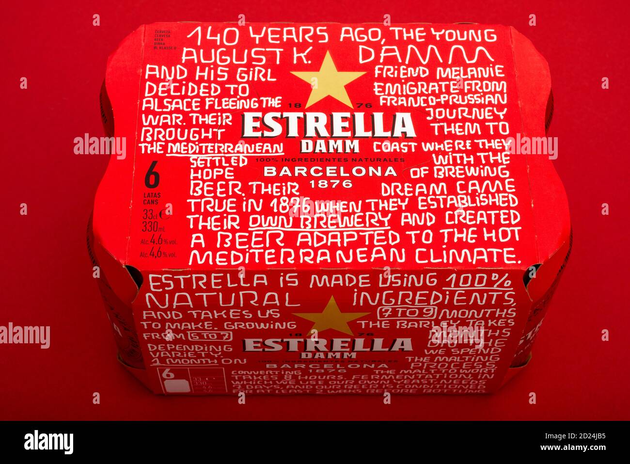 Estrella Damm beer Stock Photo - Alamy