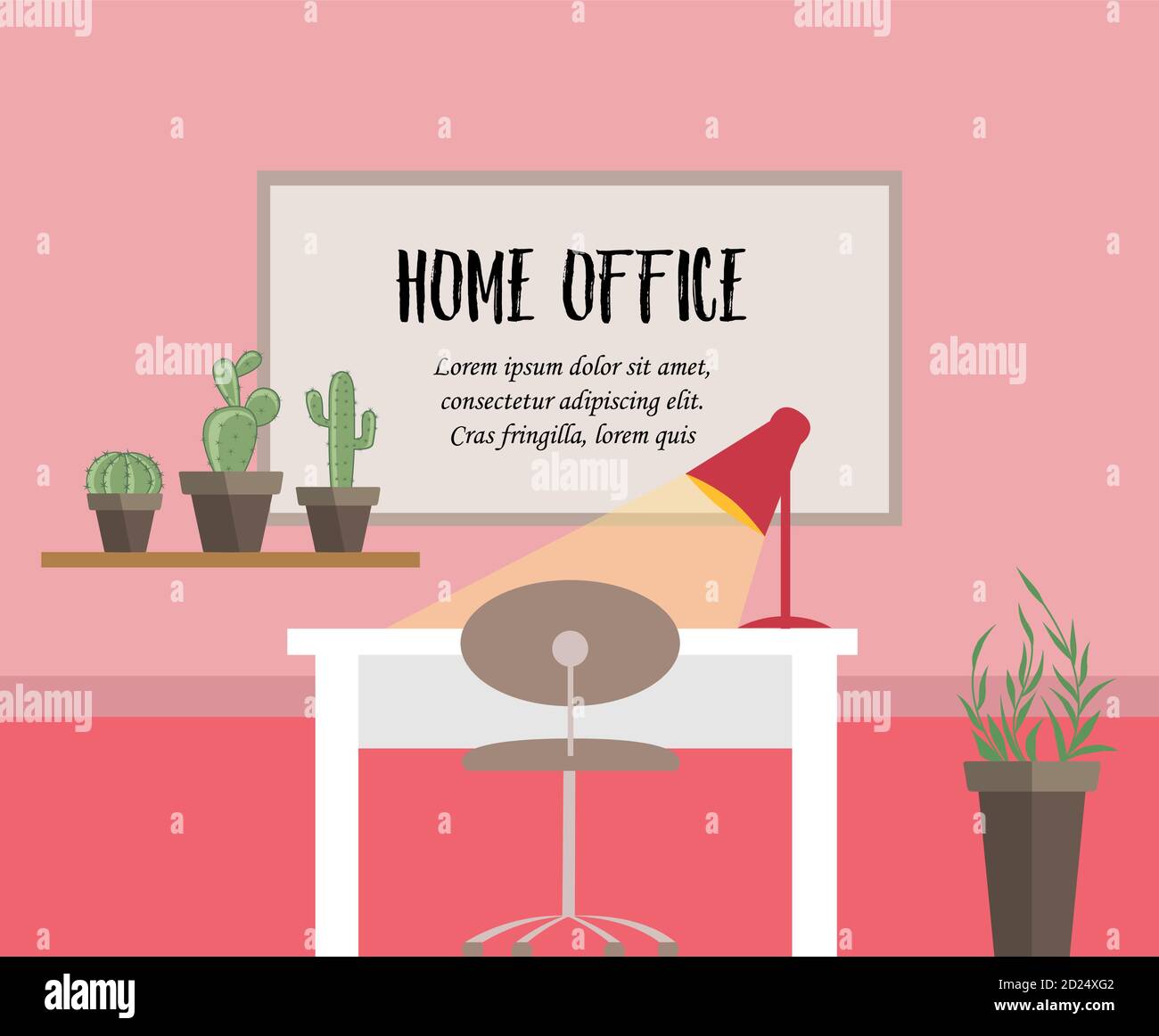 Computer in empty workplace Stock Vector Images - Alamy