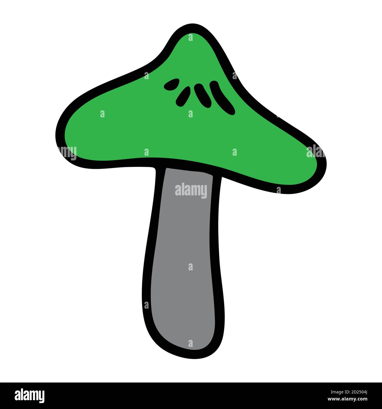 Punk rock webcap fungi mushroom vector illustration. Simple alternative ...