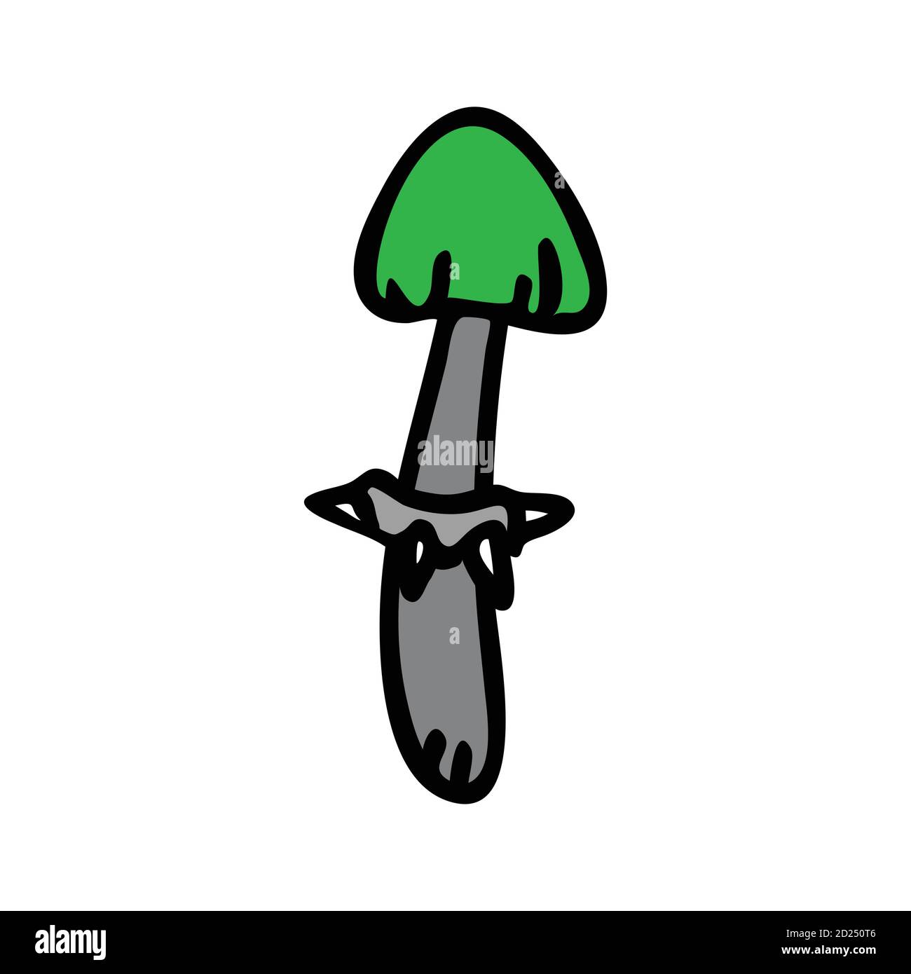 Punk rock destroying angel fungi mushroom vector illustration. Simple ...