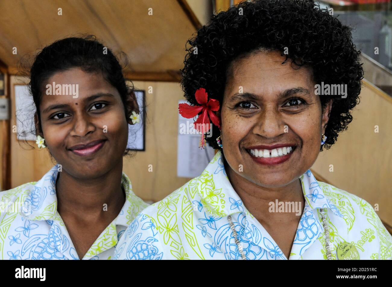 Two Fijian ladies serving in a health & beauty Salon in Sigatoka, a ...