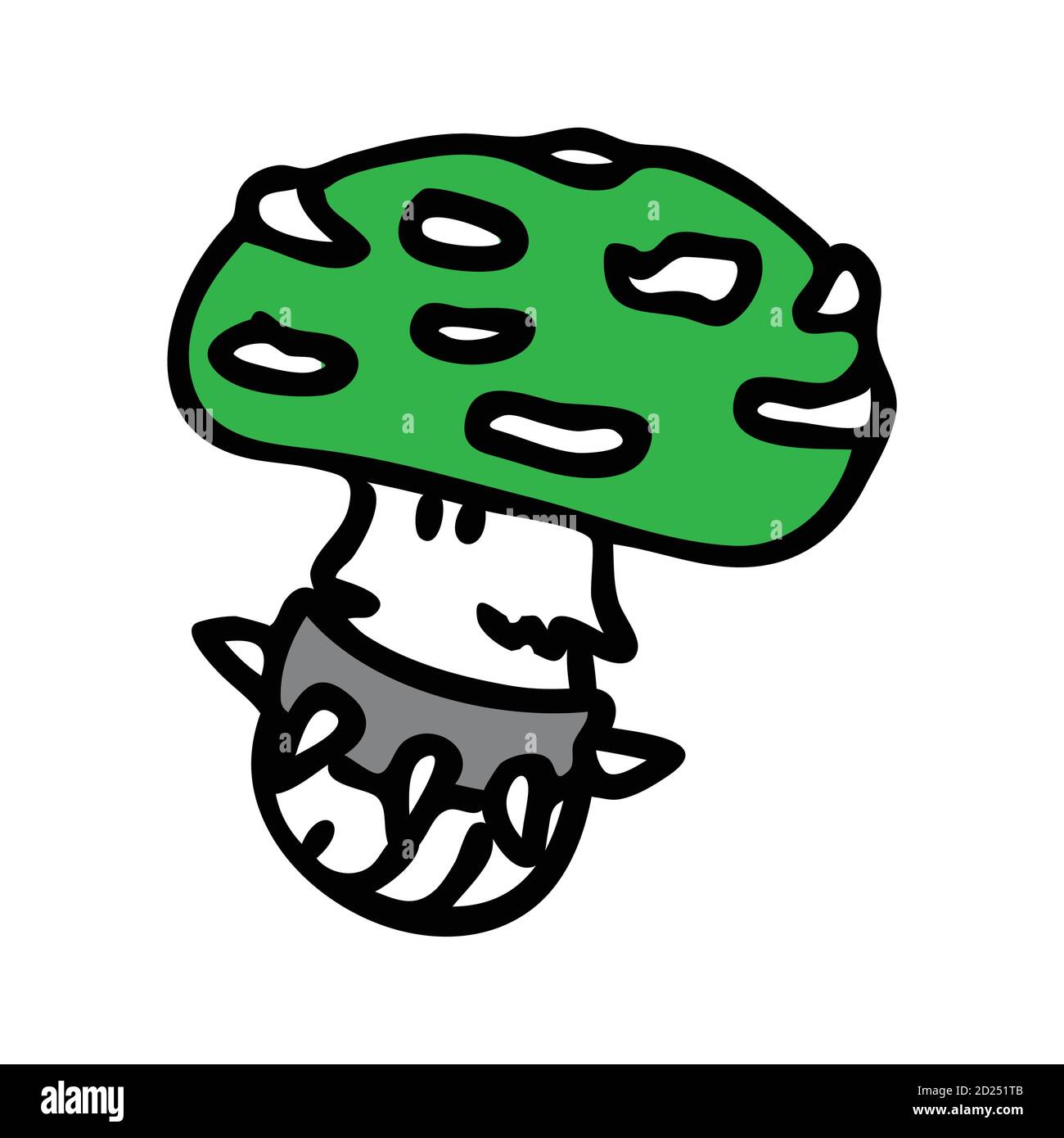 Punk rock fly agaric mushroom vector illustration. Simple alternative ...