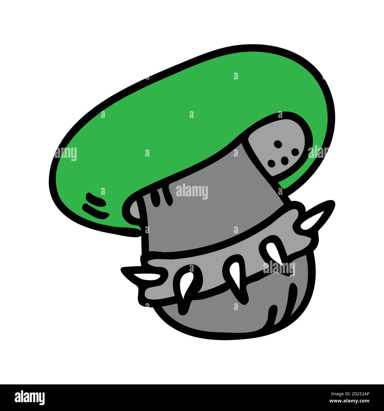 Punk rock satans bolette fungi mushroom vector illustration. Simple ...