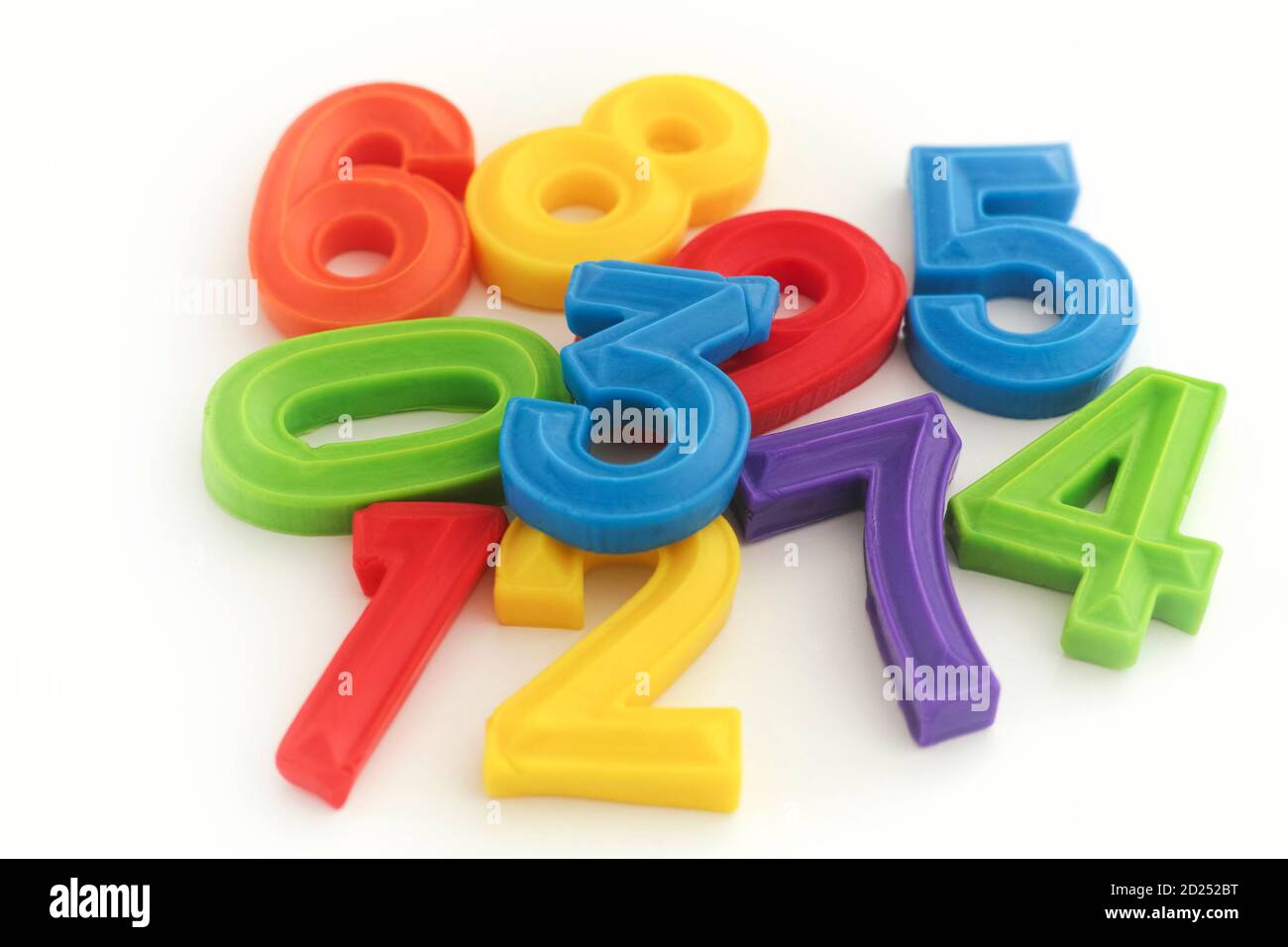Colourful number set made out of polymer clay. Close up Stock Photo - Alamy