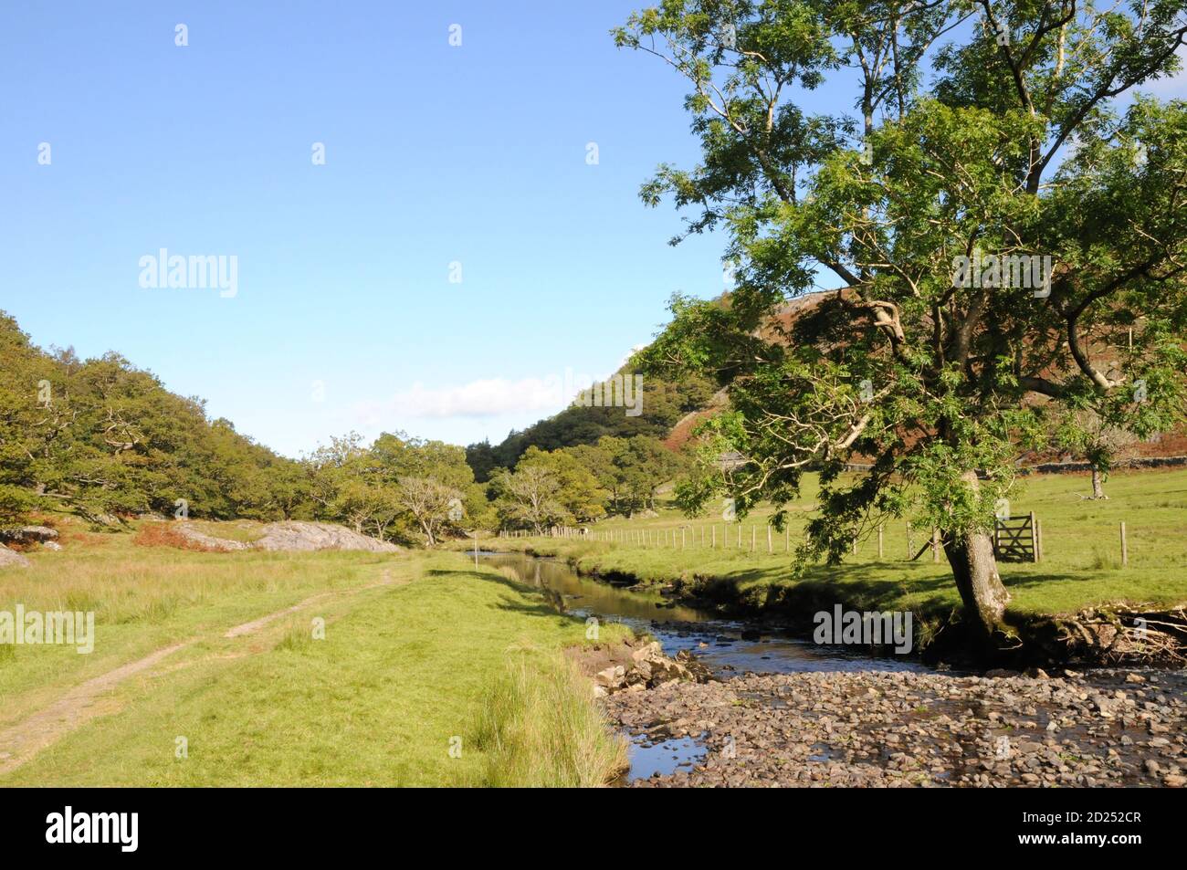 Early autumn at Watendlath Beck in the English Lake District. The track ...