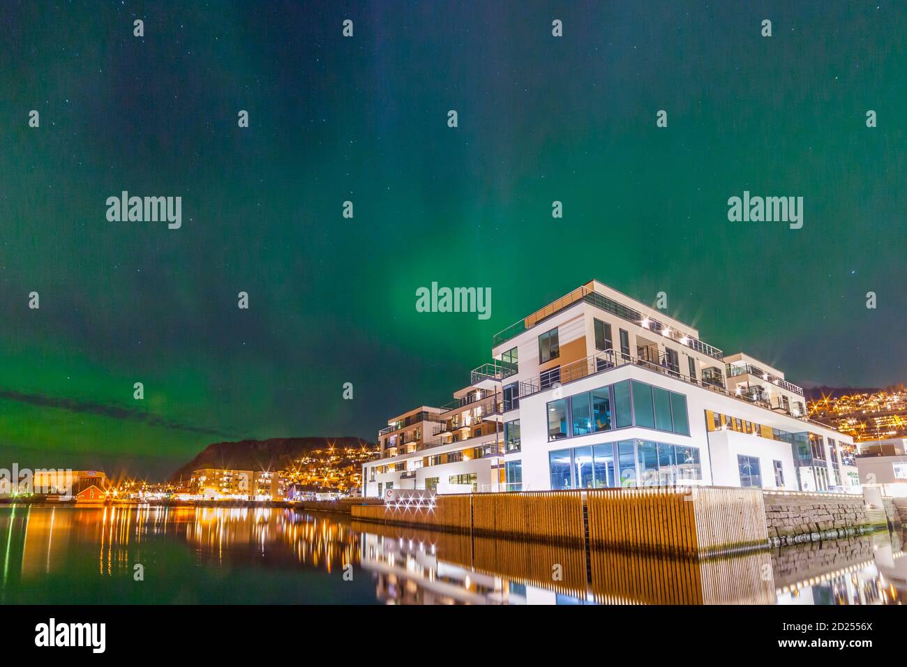 ULSTEINVIK, NORWAY - 2016 MARCH 07. Northern lights - Aurora borealis ...