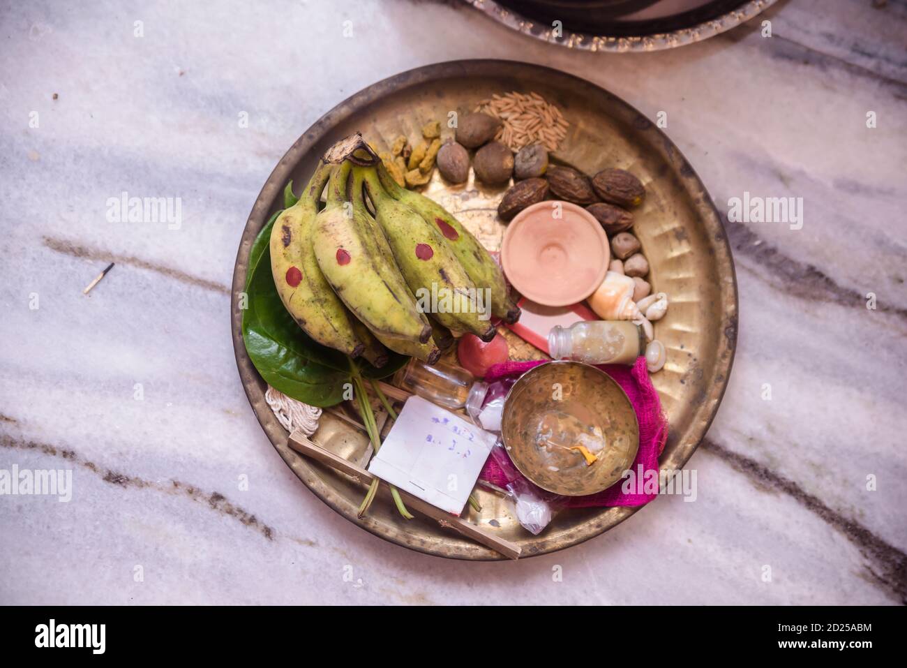 Banana kept in plate during a ritual of rice ceremony in India Stock ...