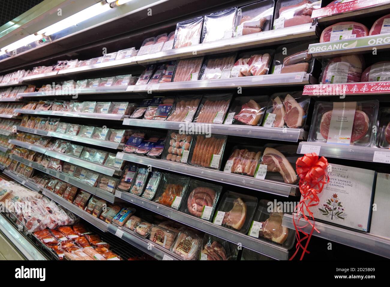 Meat, Supermarket, Butcher. Packets Of Meat At The Supermarket. Meat ...