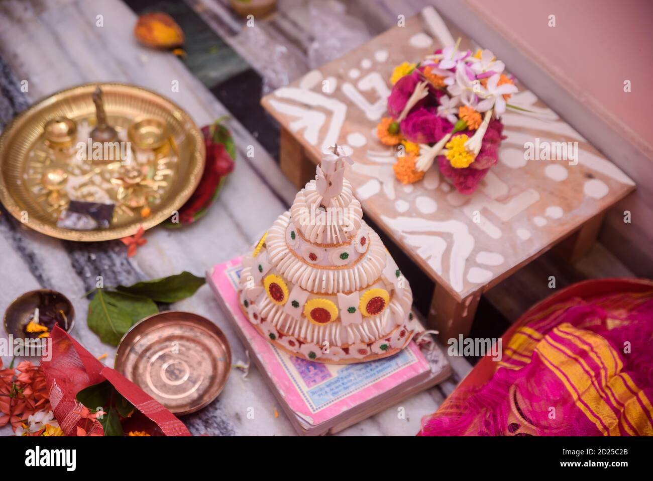 Topor kept in plate during a ritual of rice ceremony in India Stock ...