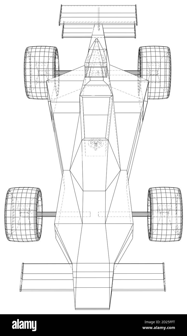 Model speed car. Wire-frame. EPS10 format. Vector rendering of 3d Stock ...