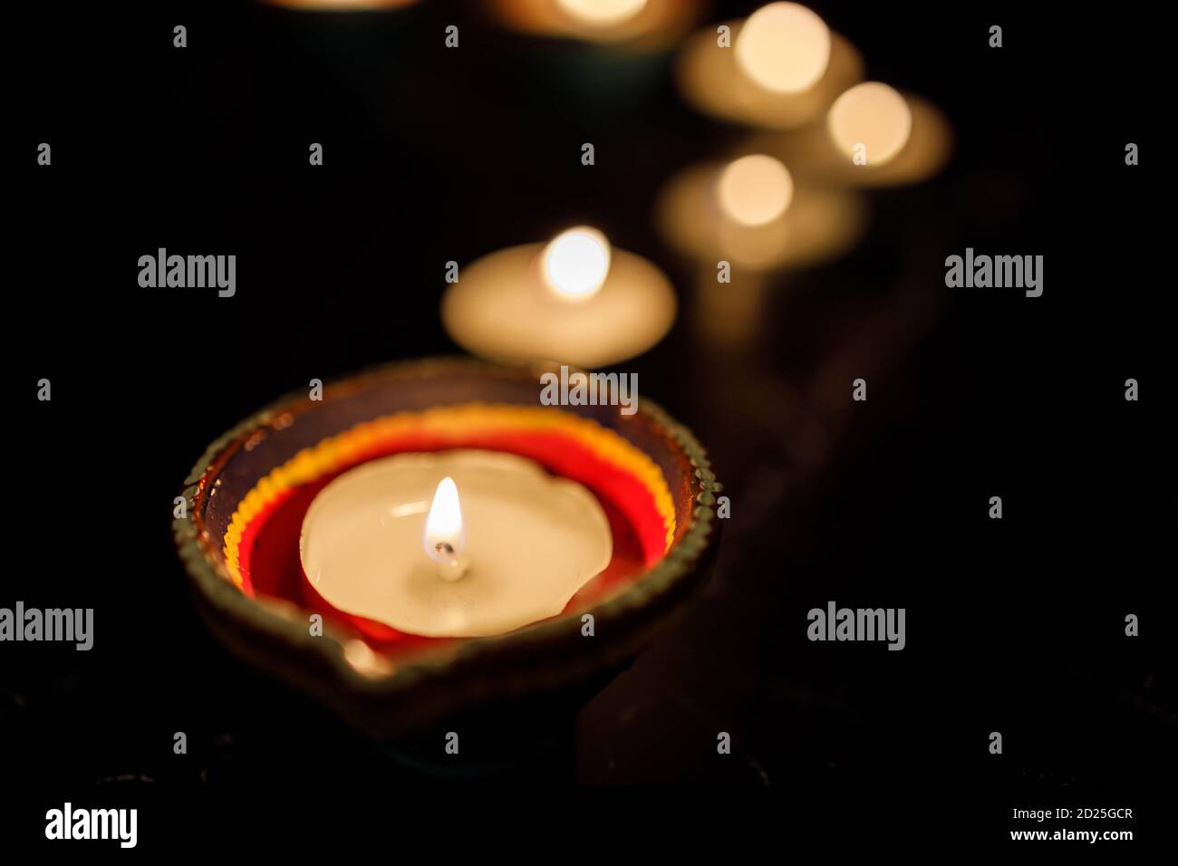 Happy Diwali - Clay Diya lamps lit during Dipavali, Hindu festival of ...