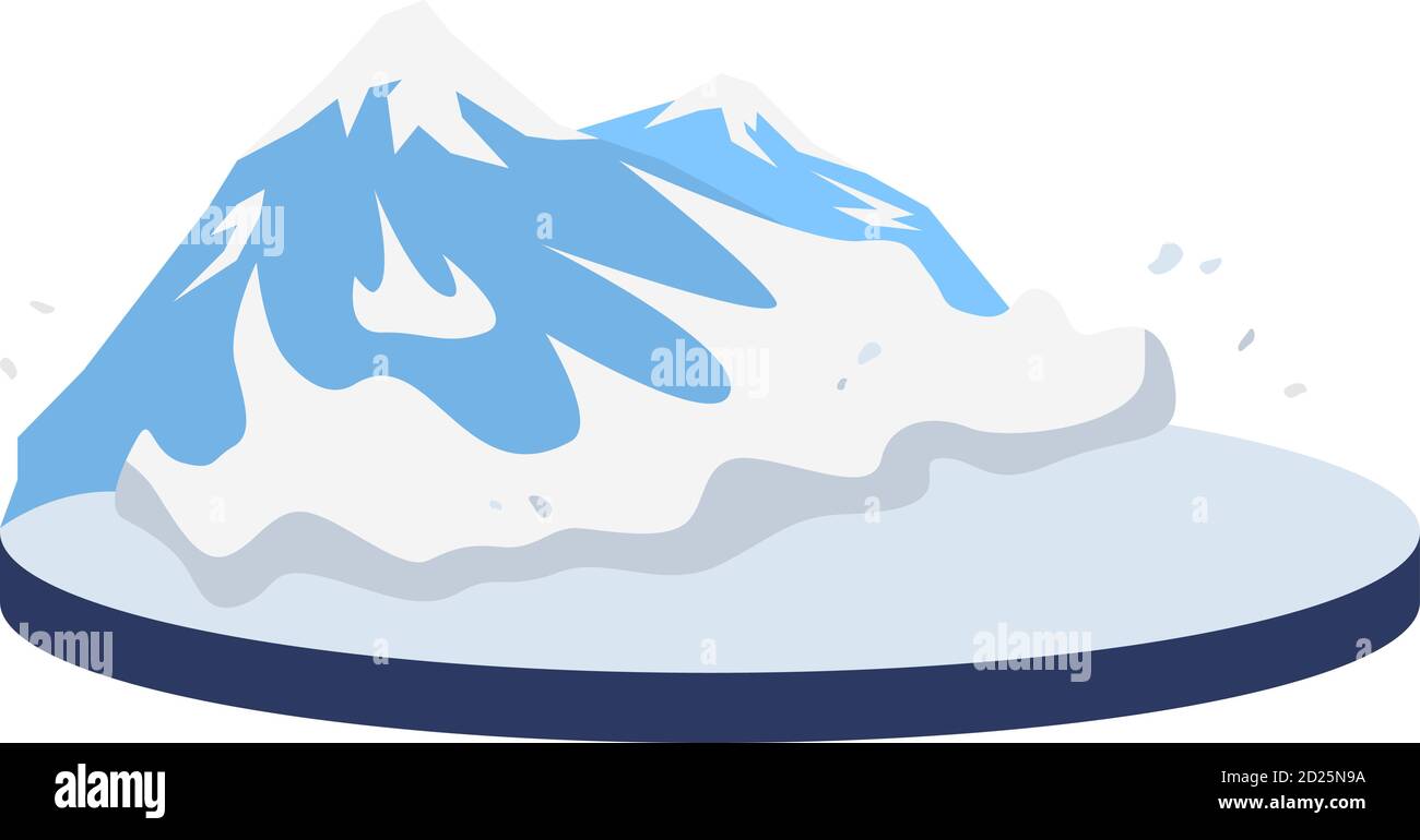 Avalanche in rural area cartoon vector illustration. Snow falling on ...