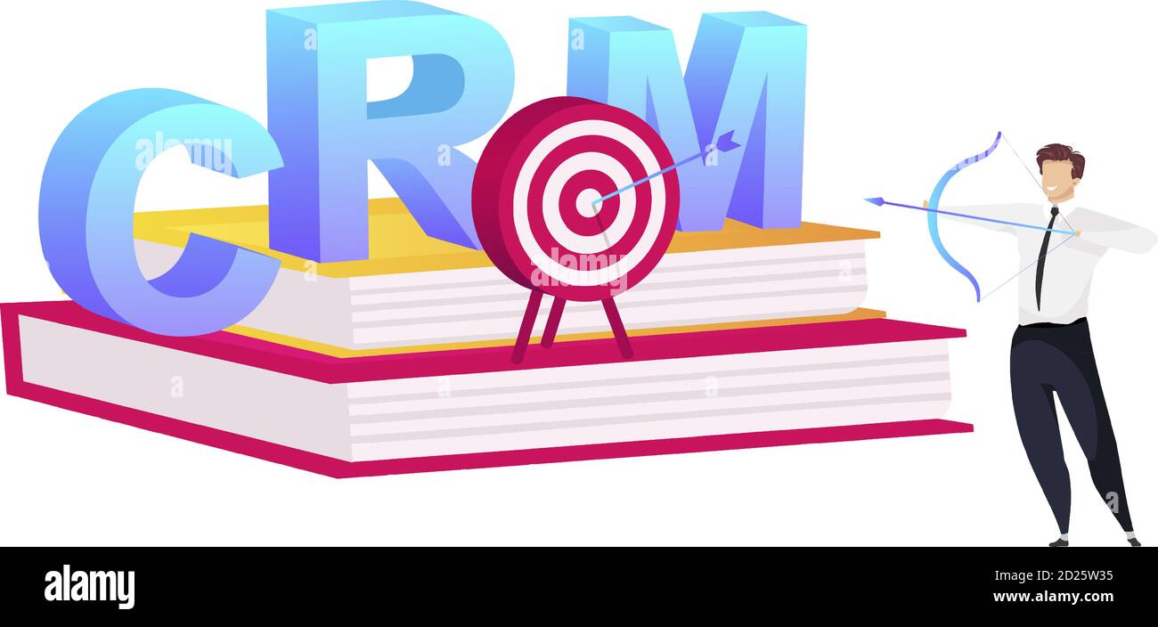 Customer relationship management flat concept vector illustration ...
