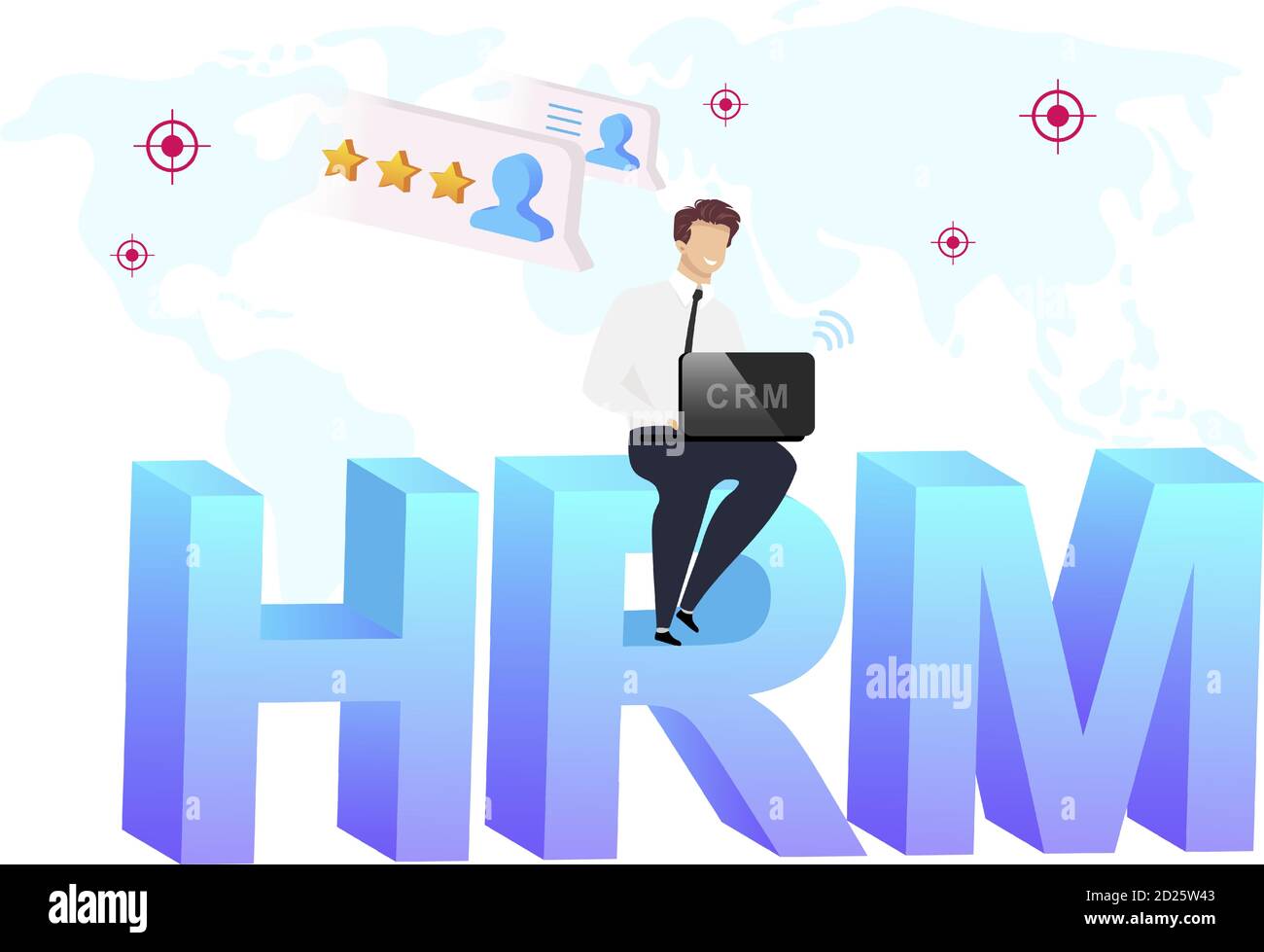 Human resource management flat concept vector illustration. Businessman ...