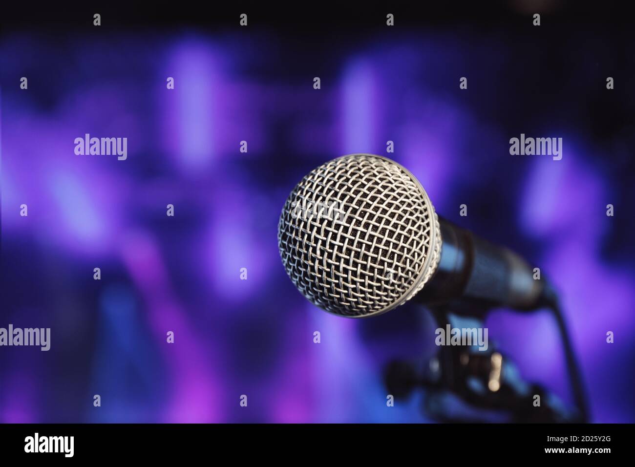 Ball microphone with blur background Stock Photo - Alamy
