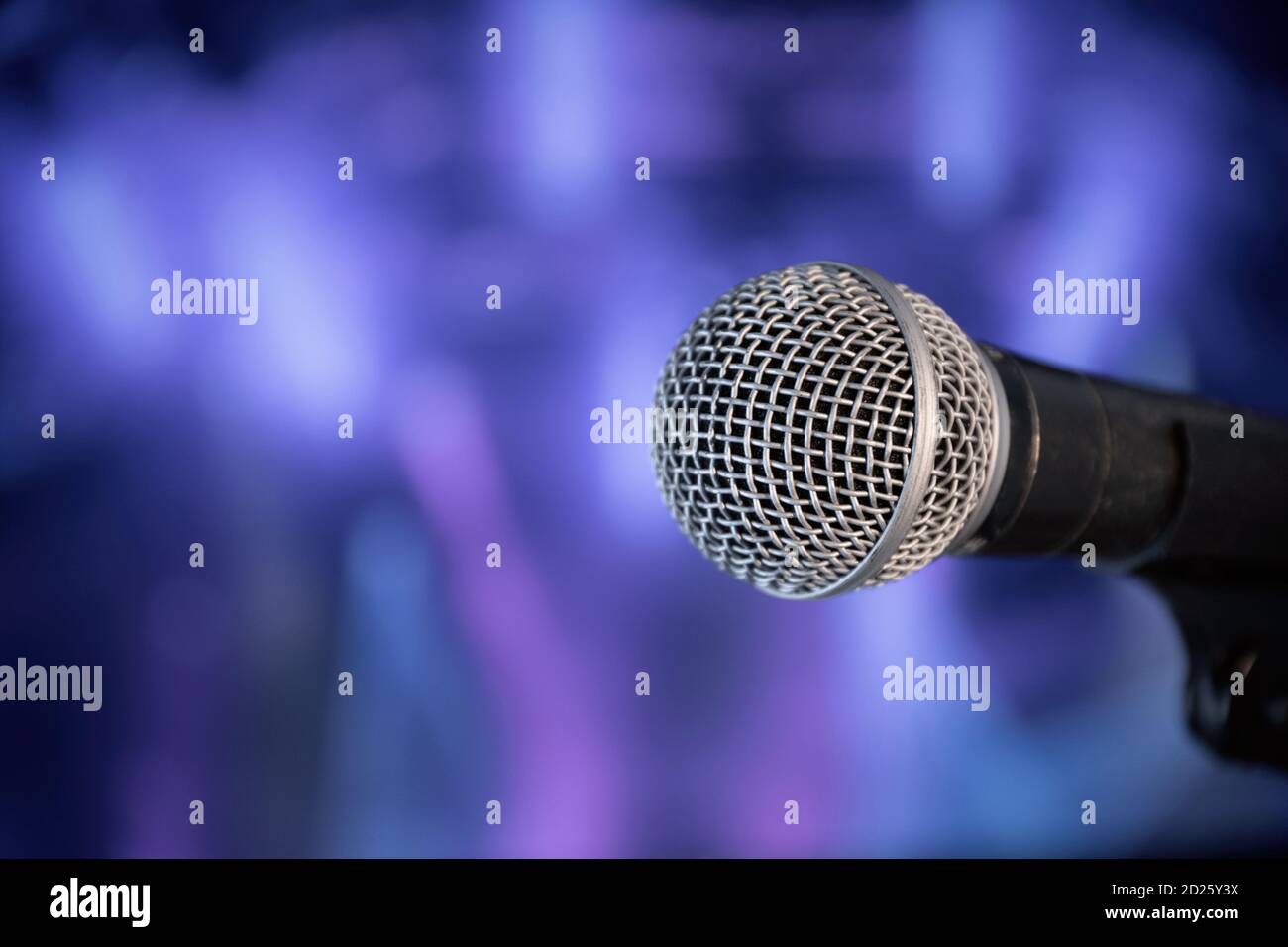 Ball microphone with blur background Stock Photo - Alamy