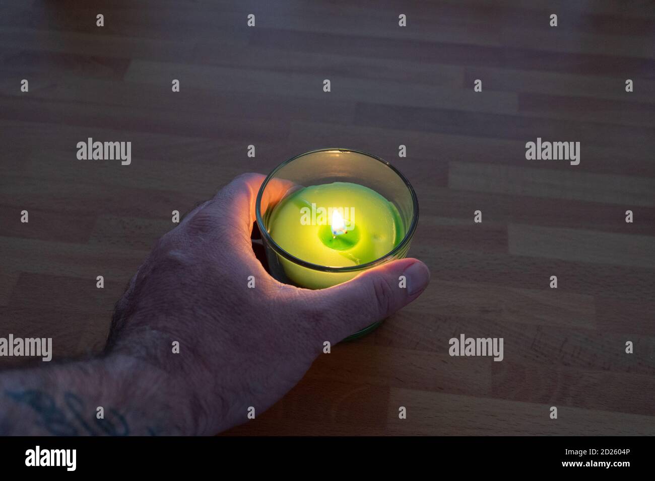 Top view of a burning candle Stock Photo - Alamy