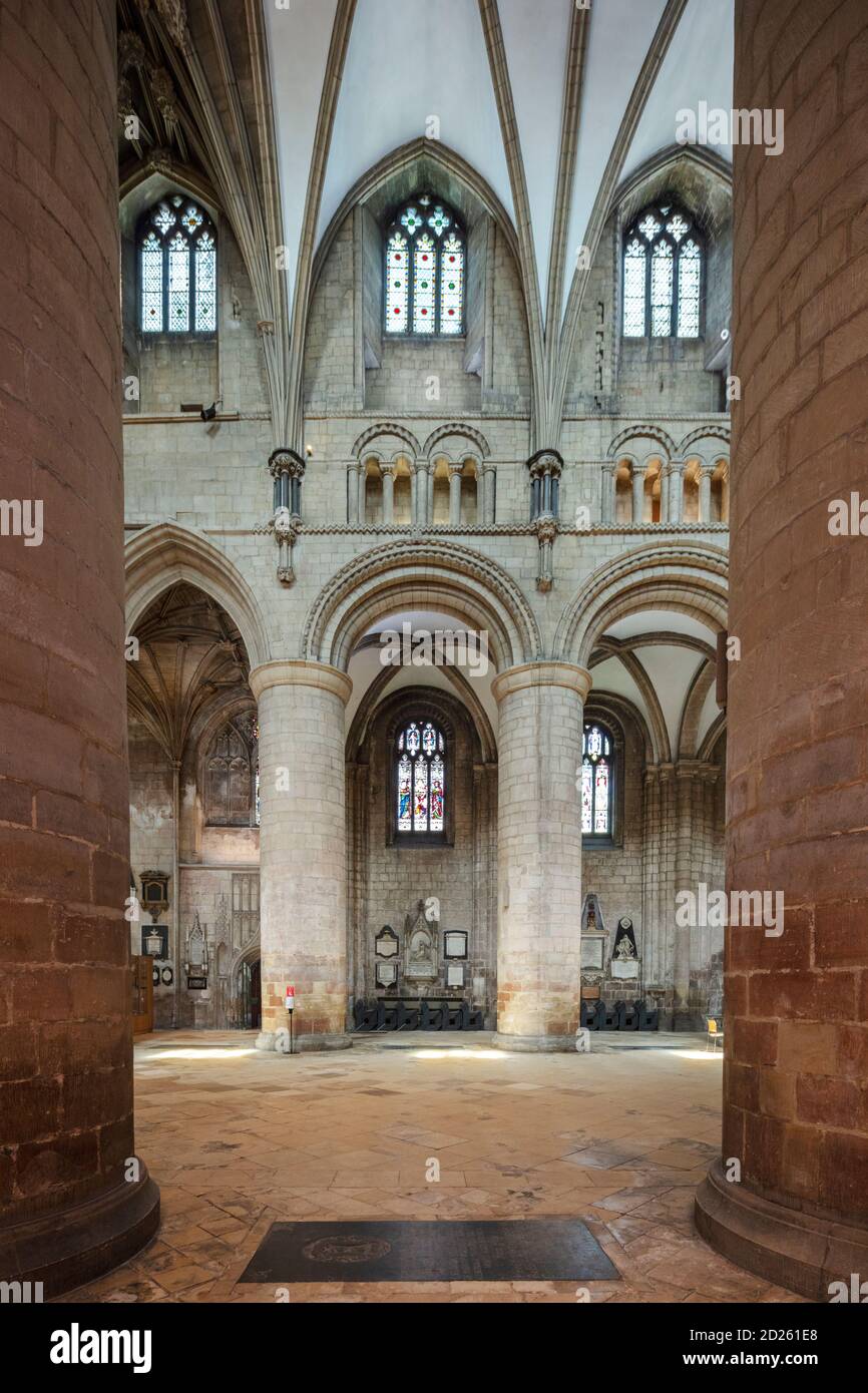 UK, England, Gloucestershire. Interior of Gloucester Cathedral, Norman ...