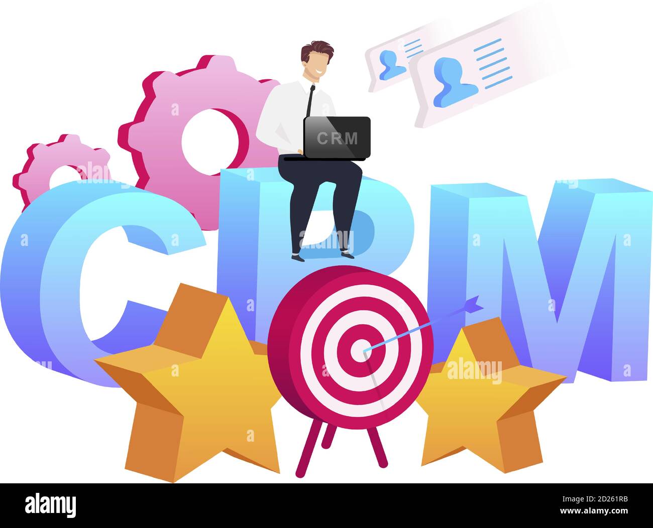 Improving information flat concept vector illustration. Smiling man ...