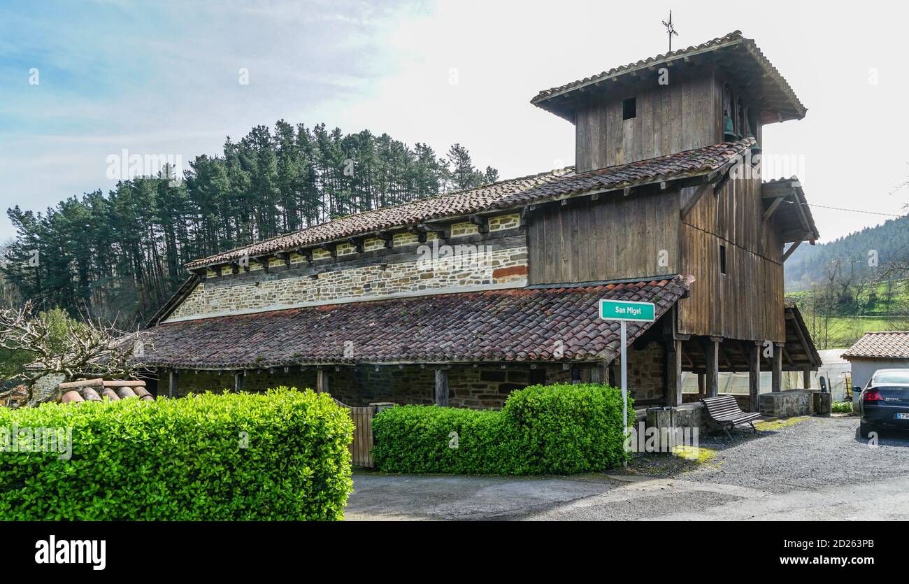 Church of San Miguel in Artea, Biscay, Basque Country, Spain Stock ...