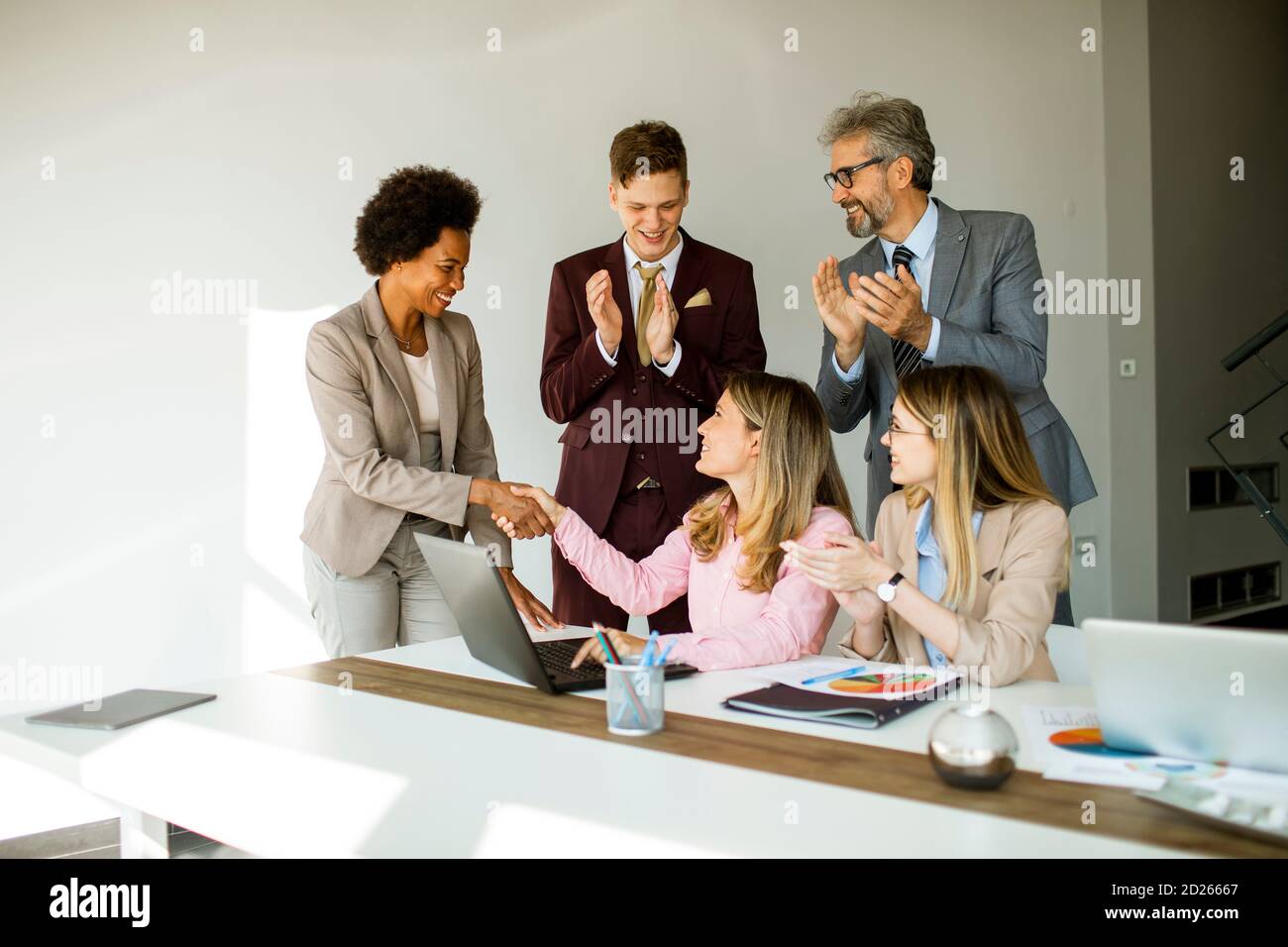 Group of multiethnic business people working together in the office ...