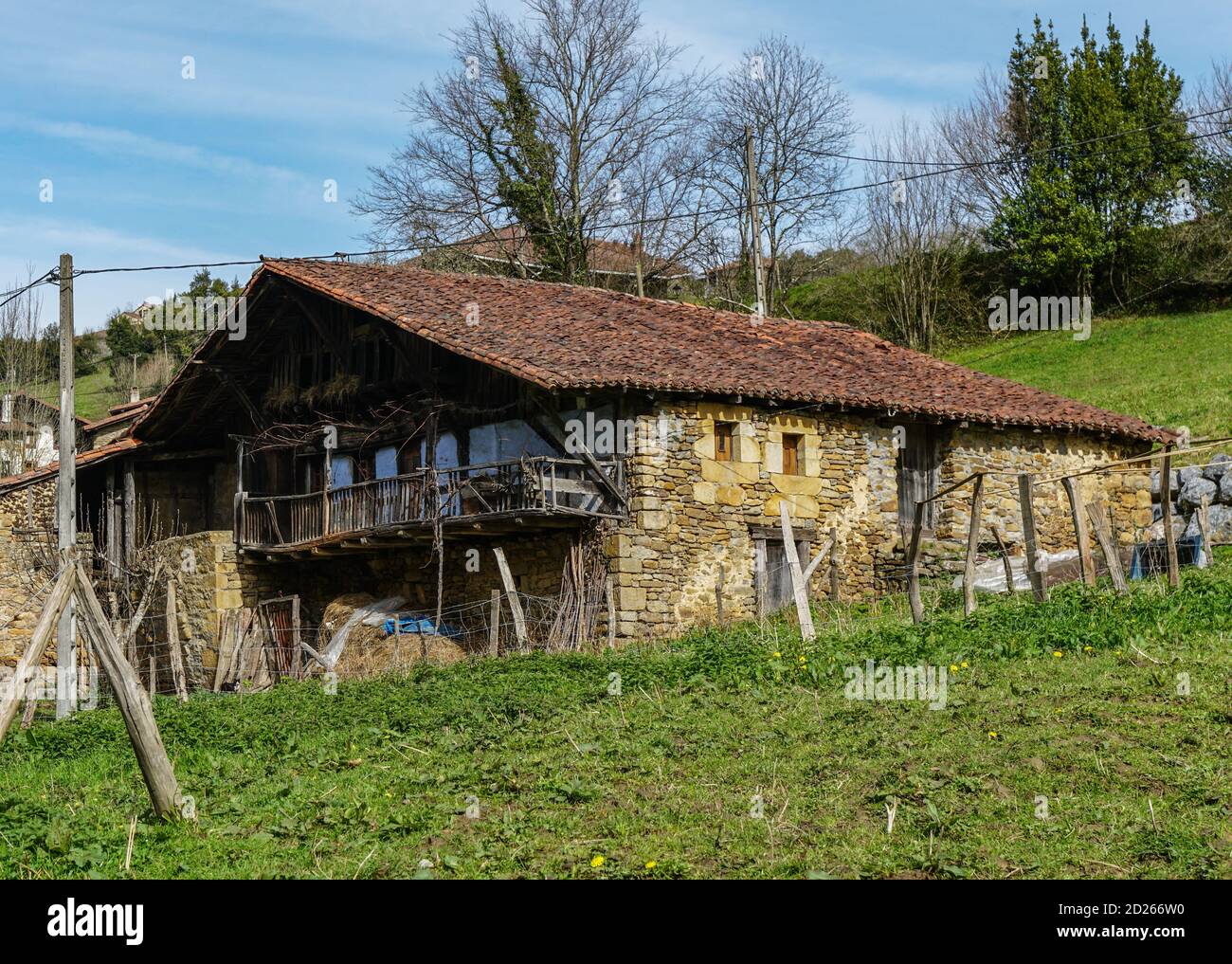 Baserri, traditional basque house in Orozko, Biscay, Basque Country ...