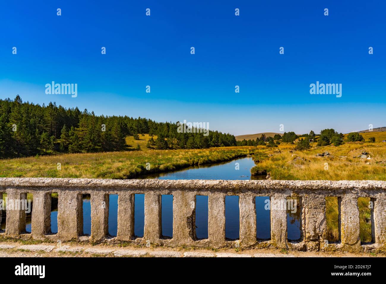 View at old stone bridge on Crni Rzav river at Zlatibor mountain ...