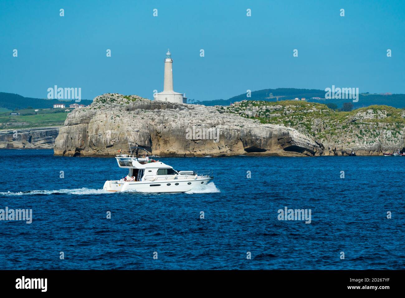 Mouro Island, Santander Bay, Santander, Cantabria, Spain, Europe Stock ...