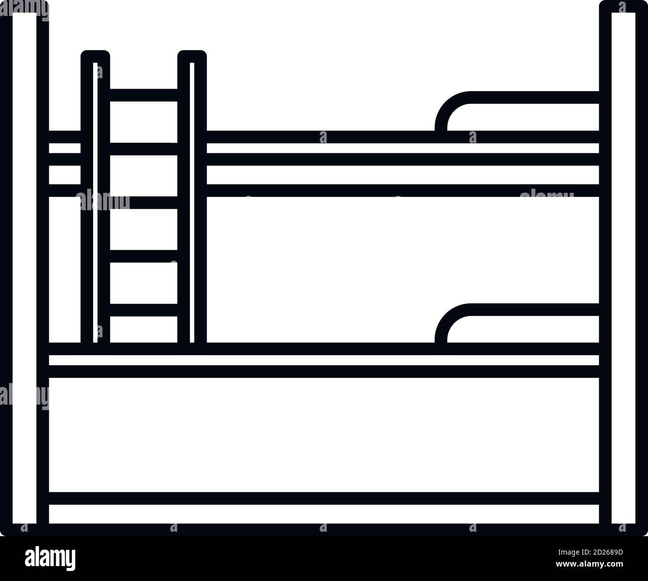 Interior bunk bed icon. Outline interior bunk bed vector icon for web ...