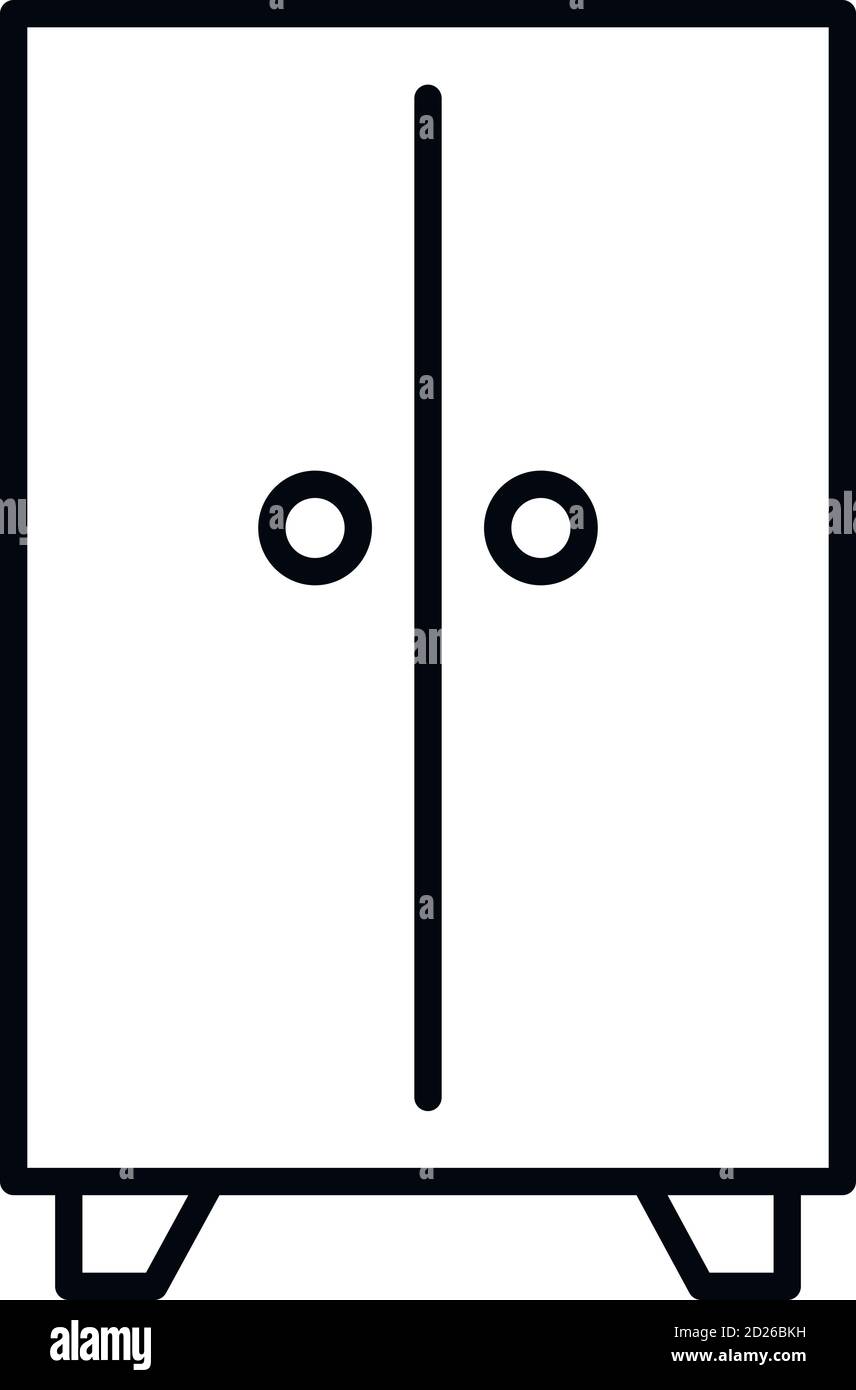 Wood wardrobe icon. Outline wood wardrobe vector icon for web design ...