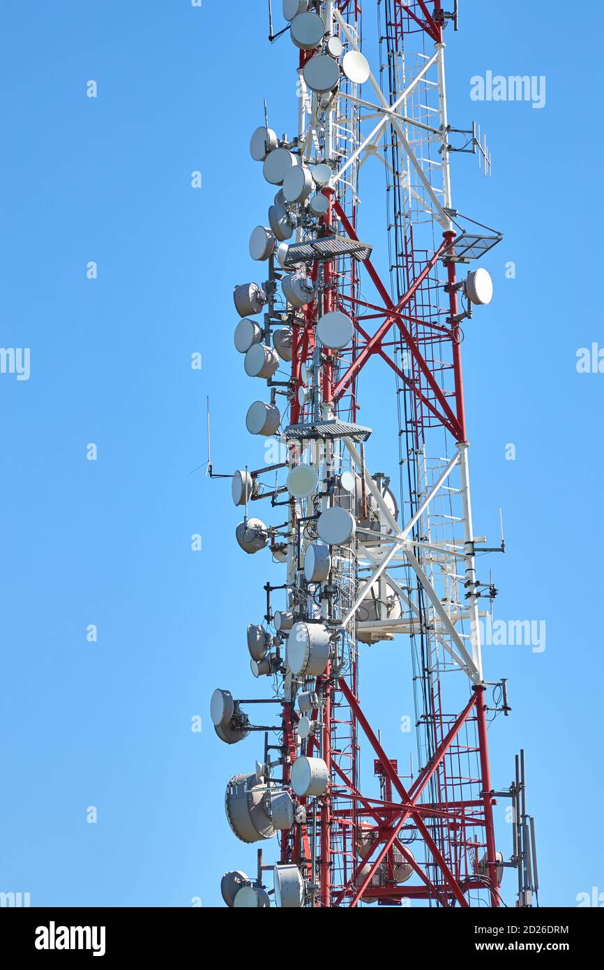 Transmitter tower detail Stock Photo - Alamy
