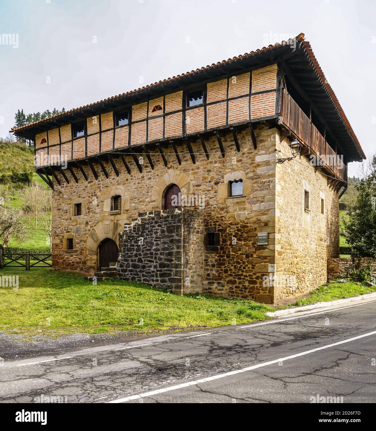 Torre de Aranguren, medieval tower in Orozko, Biscay, Basque Country ...