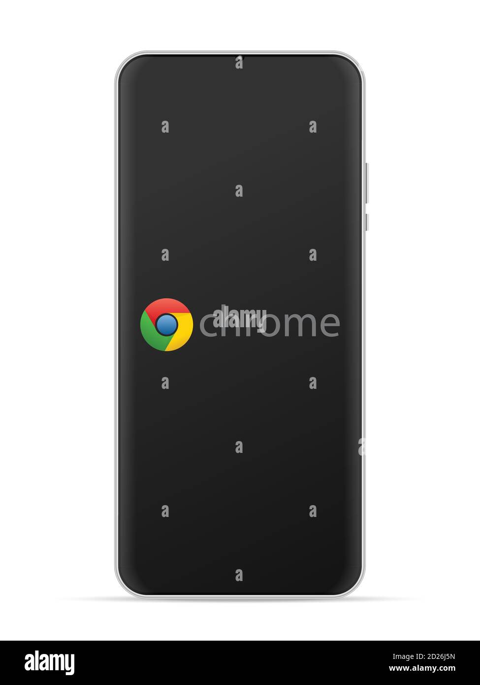 Chrome logo icon on smartphone screen. Vector illustration white ...