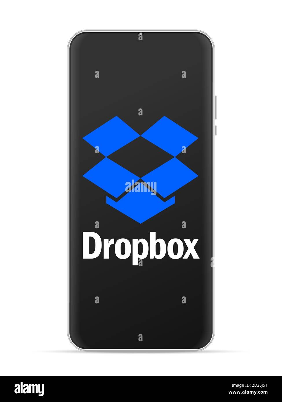 Dropbox logo icon on smartphone screen. Vector illustration white ...