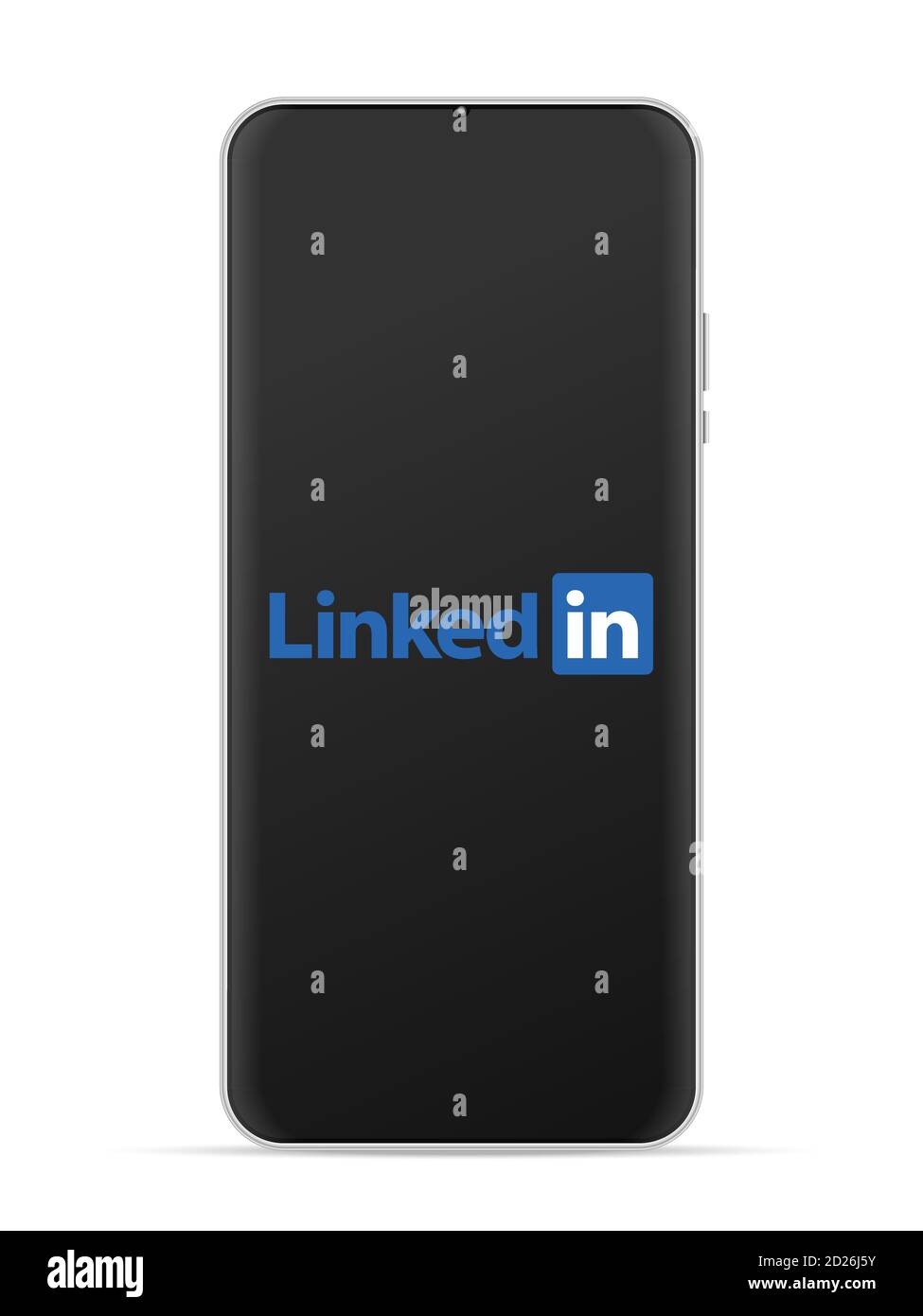 Linkedin logo icon on smartphone screen. Vector illustration white ...