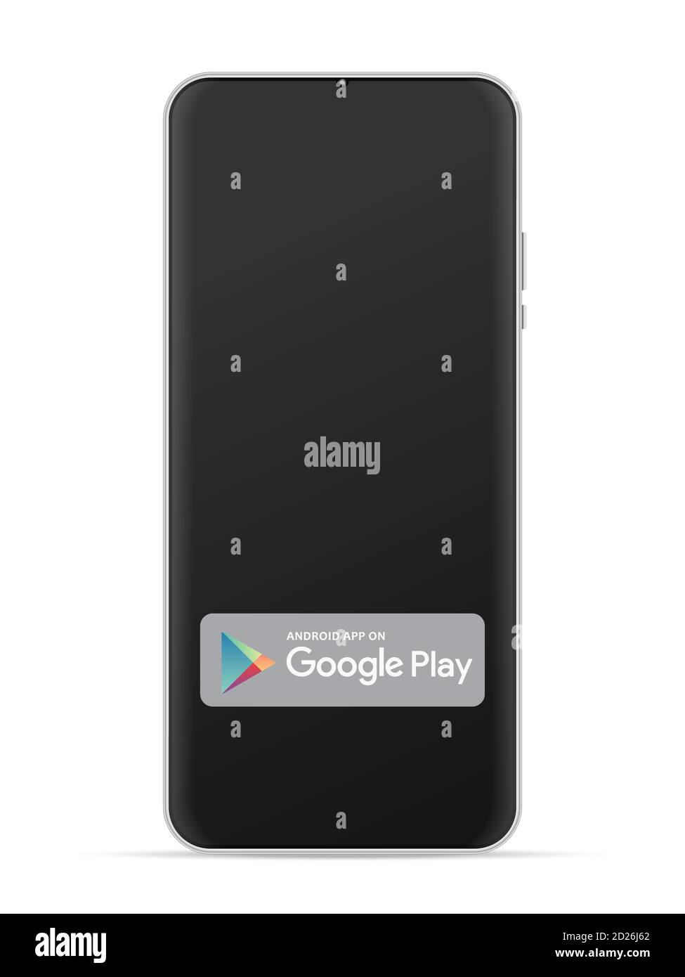 Google play logo icon on smartphone screen. Vector illustration white ...