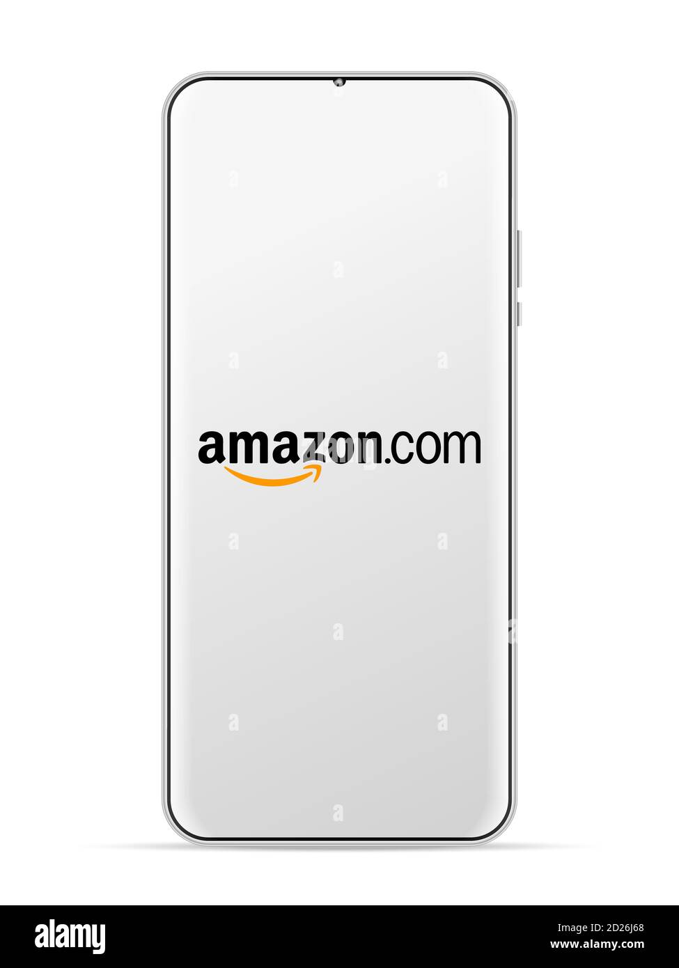 Amazon logo icon on smartphone screen. Vector illustration white ...