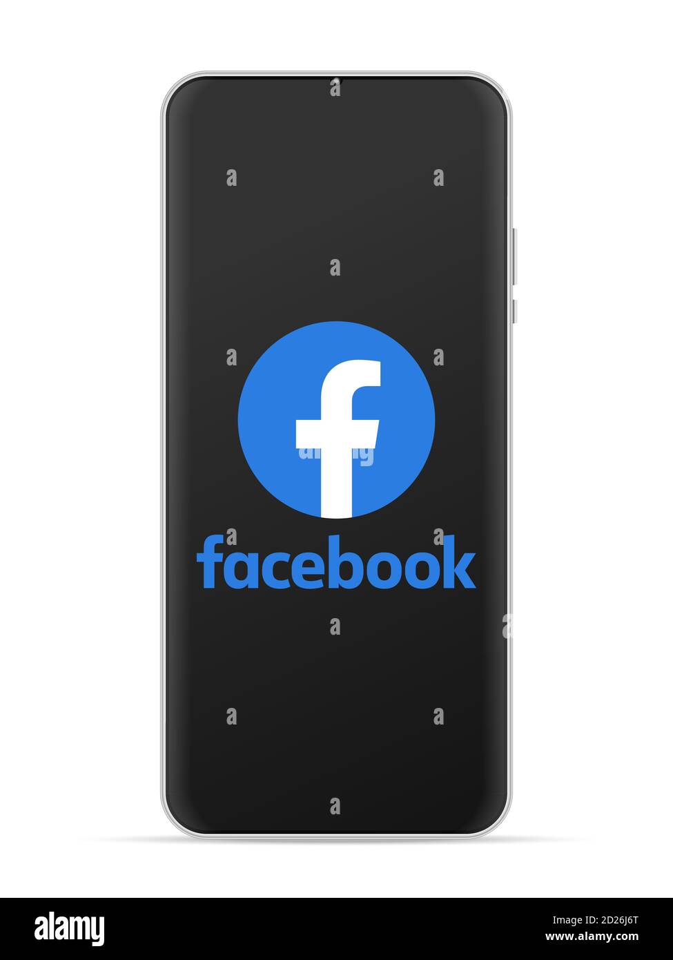 Facebook logo icon on smartphone screen. Vector illustration white ...
