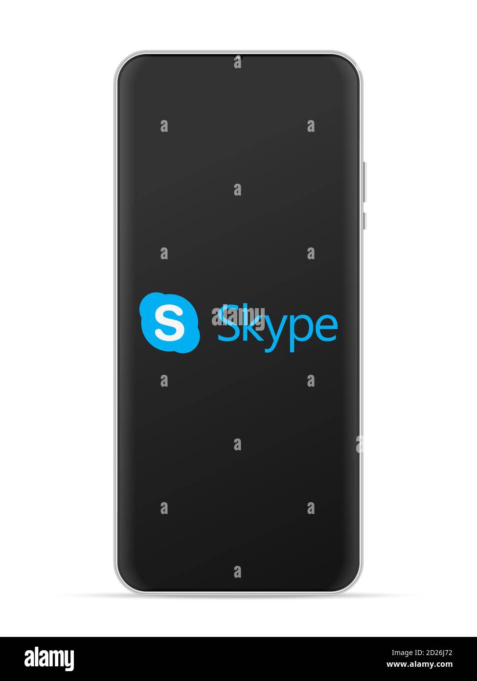 Skype logo icon on smartphone screen. Vector illustration white ...