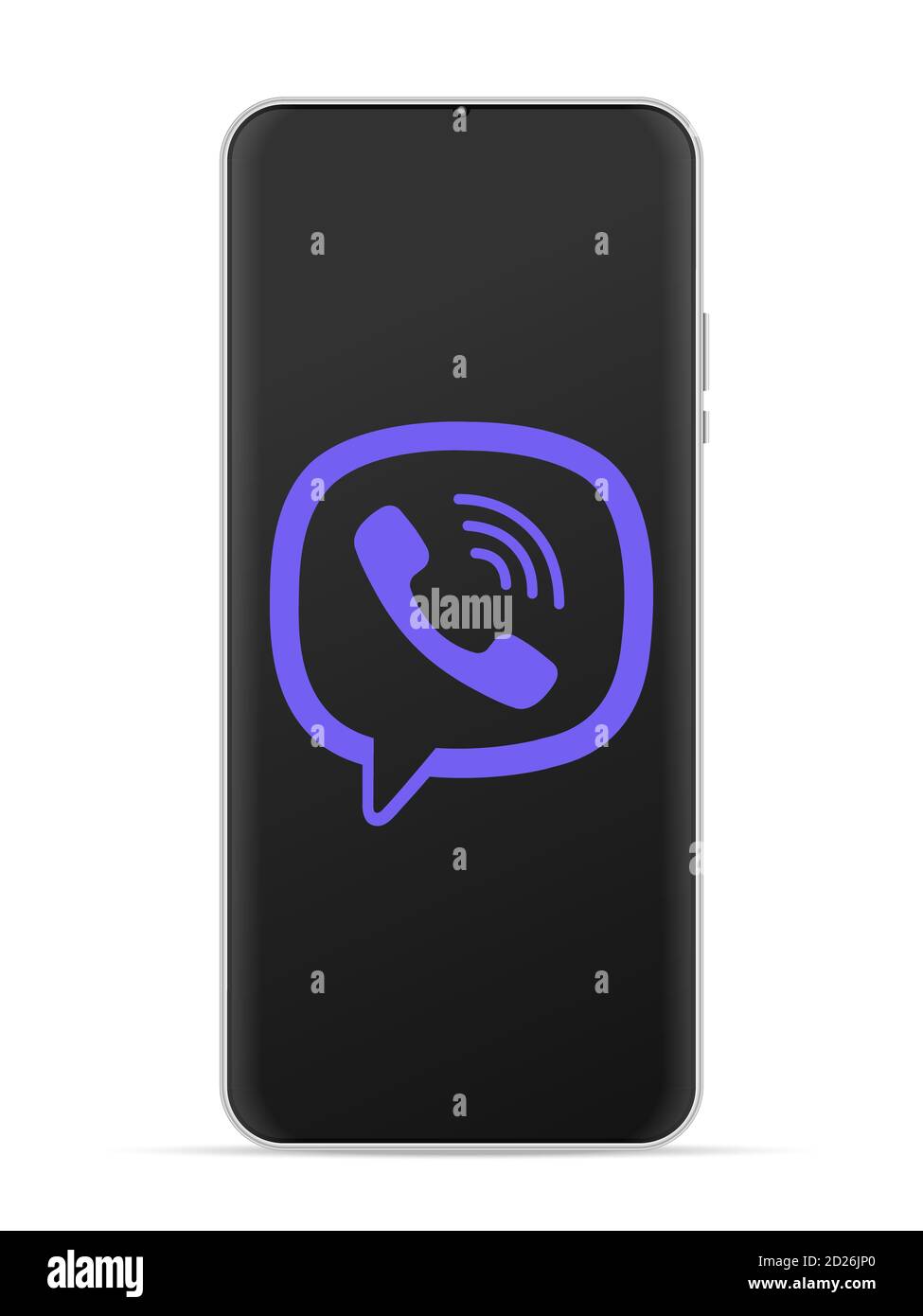 Viber logo icon on smartphone screen. Vector illustration white ...