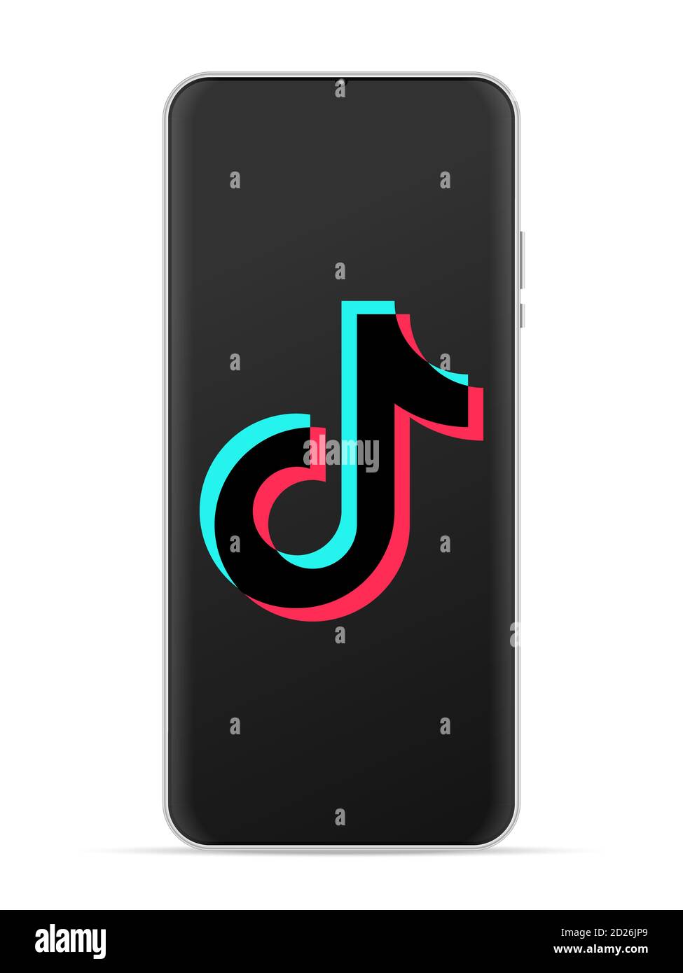 Tiktok logo icon on smartphone screen. Vector illustration white ...