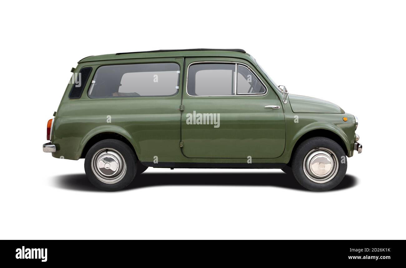 Classic Italian Car side view Isolated on White background Stock Photo ...