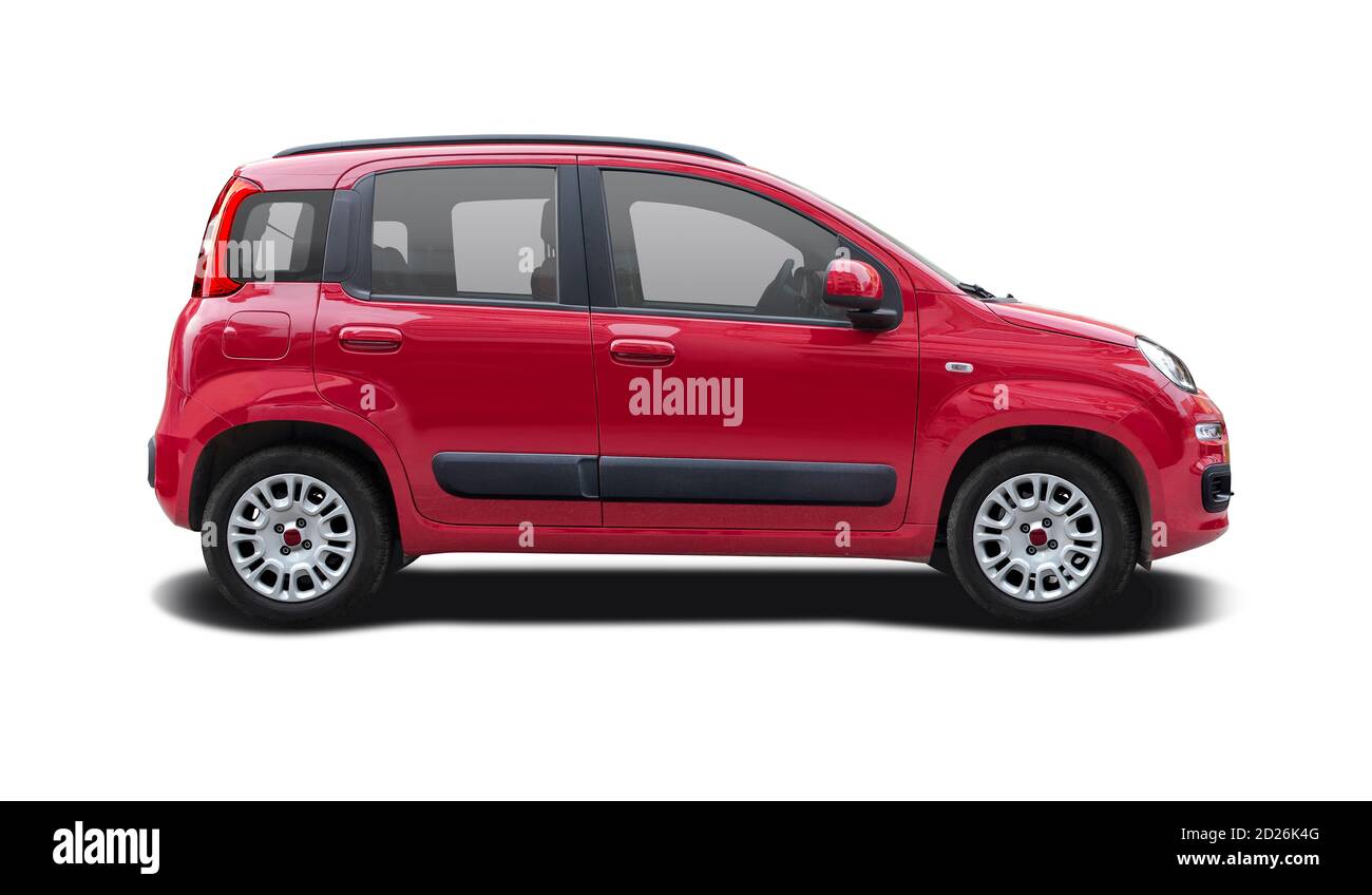 Italian hatchback car side view isolated on white background Stock ...