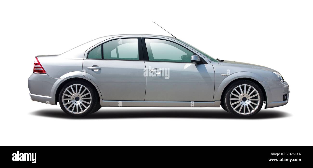 American sedan car side view isolated on white background Stock Photo ...